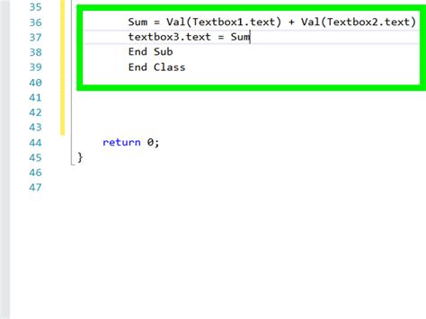 how to add two numbers in visual basic 9 steps