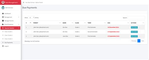 school fees management system project in php and codeigniter free