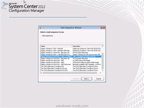 how can i pause a task sequence in system center 2012 configuration
