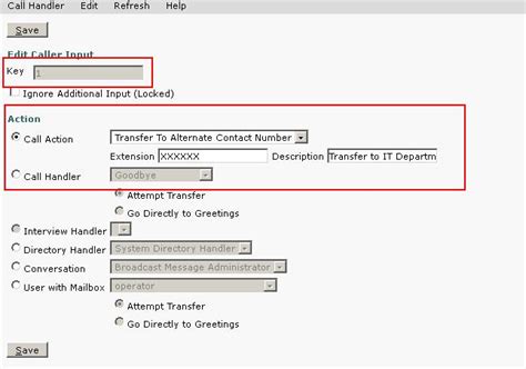 cisco unity connection call handlers