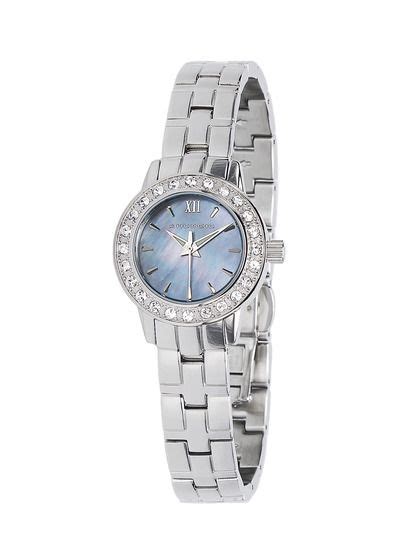 Womens Venus Blue Mother Of Pearl Watch Stainless Steel Bracelet