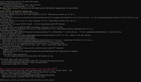 error building package libconfig x64 windows failed with build failed