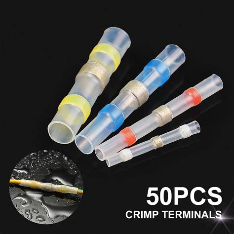50pcs Waterproof Heat Shrink Splice Wire Connector 26 10awg Soldering
