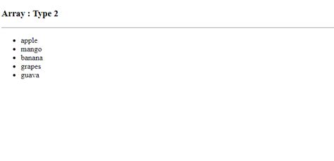 javascript code to declare an array and print using for
