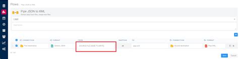 a transformation where a file is a destination etlworks