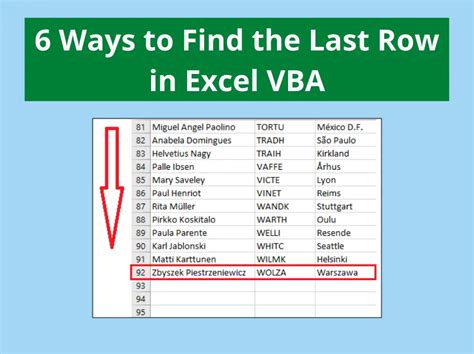6 ways to find the last row in excel vba computergaga
