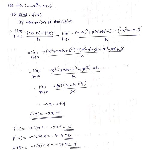[solved] Using The Definition Of The Derivative Find F′ X Then Find