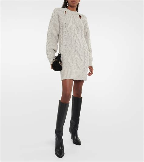 Isabel Marant Nazae Cable Knit Mini Sweater Dress Isabel Marant