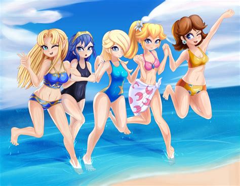 Rule 34 5girls Alternate Costume Barefoot Beach Bikini Bikini Top