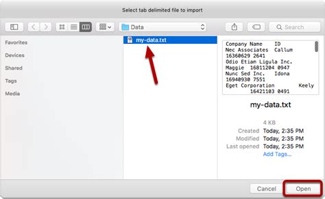 creating a table from a tab delimited text file authoring content
