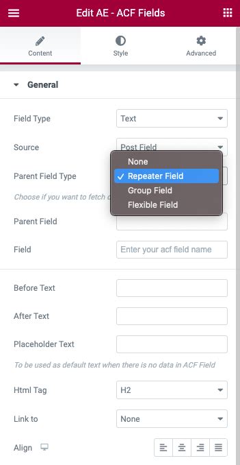 ae acf fields anywhere elementor pro documentation