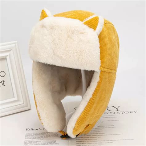 Ushanka Trapper Hat Cat Ear Faux Fur Fluffy Windproof Warm Unisex
