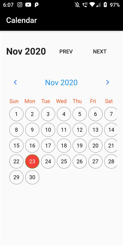 how to make calendar carousel using flutter android app
