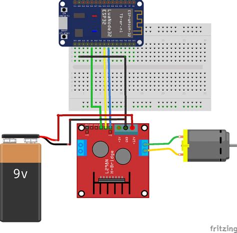 micropython control dc motor using l298n driver esp32 and esp8266 vlr