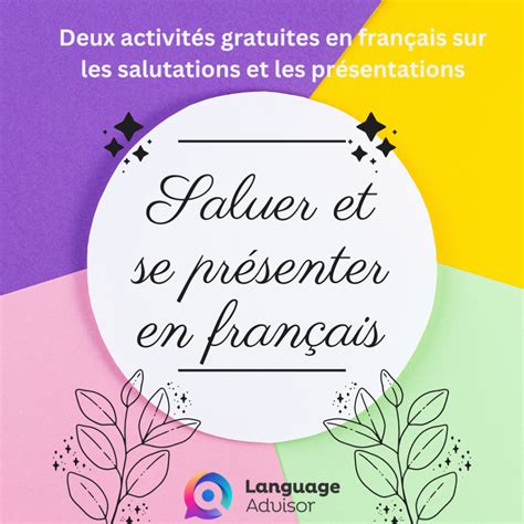 Saluer Et Se Présenter En Français Language Advisor