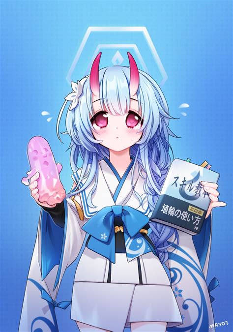 Safebooru 1girl Blue Archive Blue Background Blue Hair Blush Book
