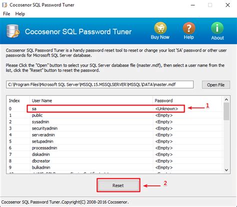 recover sa password via sql server password recovery tool