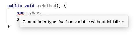 java cannot infer type for local variable cannot use var on variable