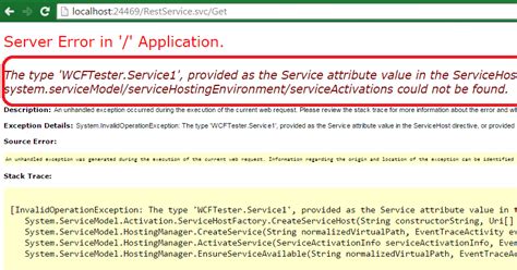 the asp mvc club wcf error solved service attribute value