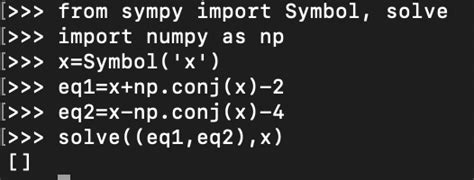 sympy how to solve complex equations in python stack overflow