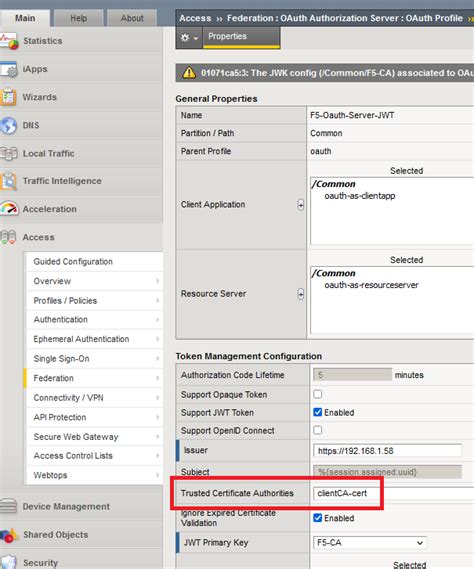 f5 oauth jwt error failed trust verification with trusted ca bundle