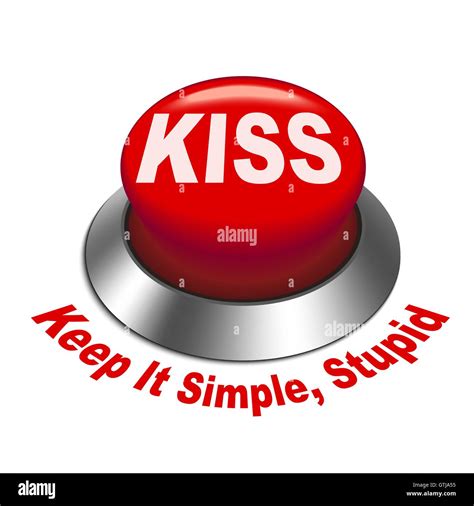 Ilustración 3d De Principio De Kiss Keep It Simple Stupid Botón