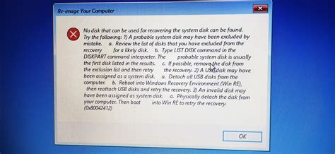 not able to restore windows system image from an hard drive microsoft