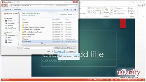 ms powerpoint 2013 how to import text file and word