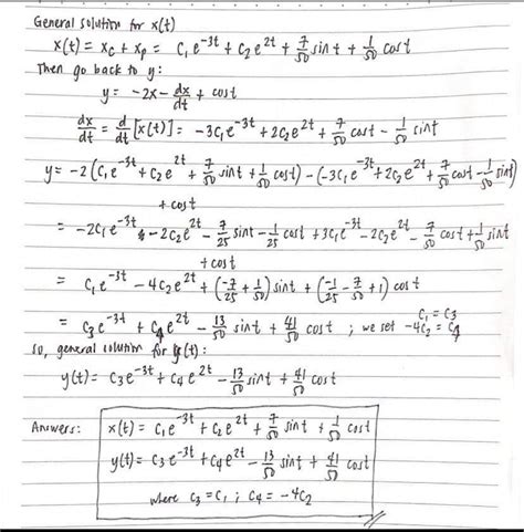 [solved] Solve The Following Simultaneous Differential Equations For