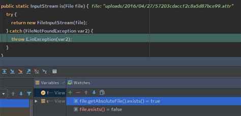 java file does not exists but file getabsolutefile exists stack