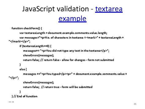 32 validate textarea using javascript javascript overflow