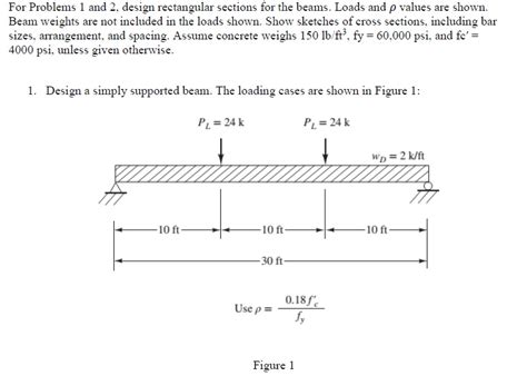 solved for problems 1 and 2 design rectangular sections for