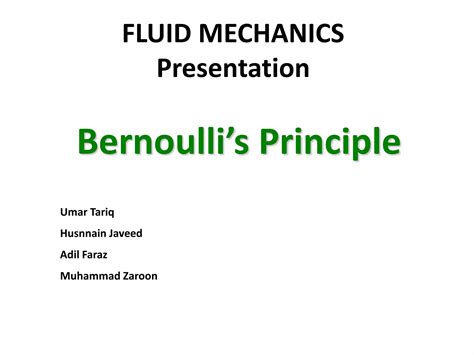 Bernoullis Principle Ppt