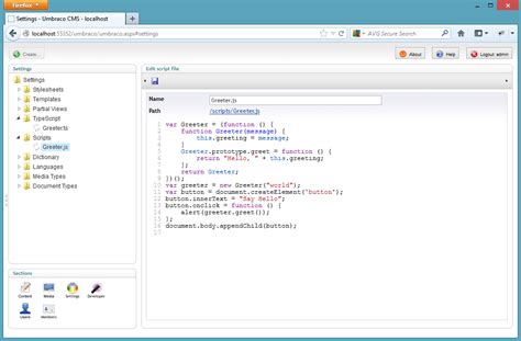 typescript for umbraco