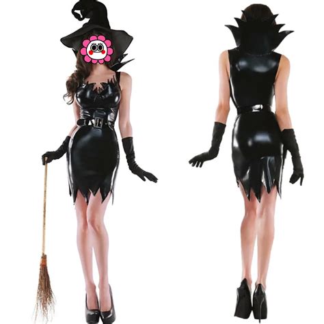 Buy Abbille Quality Sexy Leather Witch Costume Deluxe