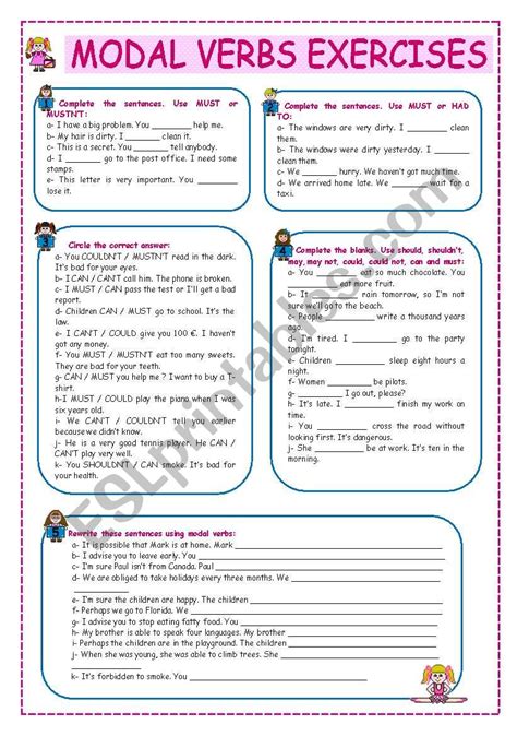 Modal Verbs Exercises Esl Worksheet By Neusferris Hot Sex Picture