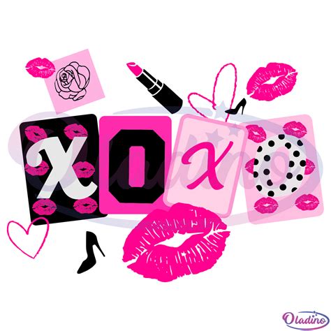 Valentines Xoxo Love Svg Digital File Lips Svg Retro Valentine Svg