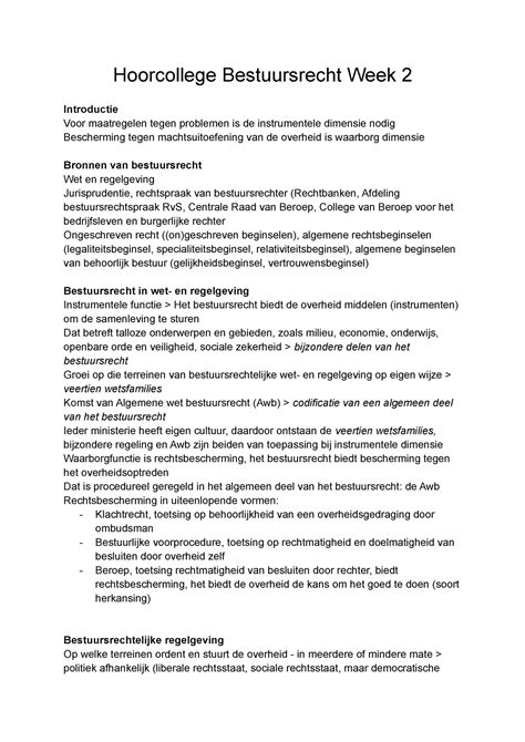 Hoorcollege Bestuursrecht Week 2 107 Gw De Wet Stelt Algemene Regels