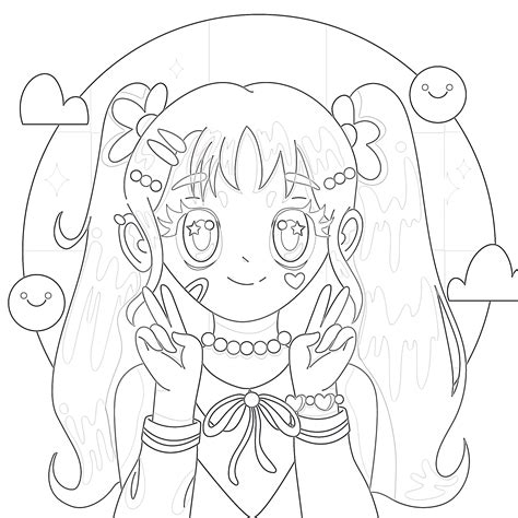 Kawaii Anime Girl Coloring Page Mimi Panda Coloring Home The Best