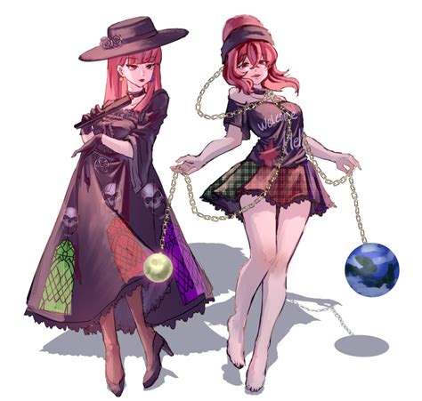 Safebooru 2girls Absurdres Alternate Costume Bare Legs Barefoot Black
