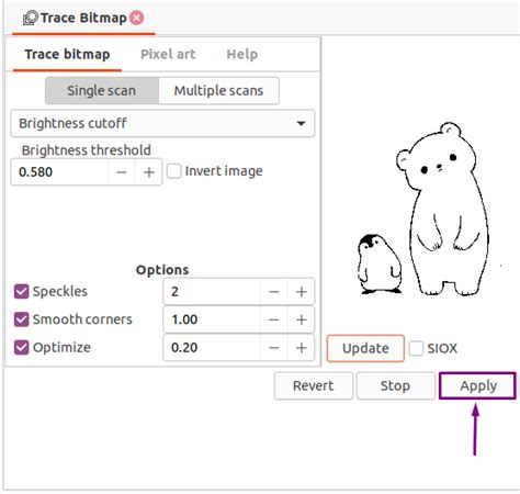 how to use trace bitmap in inkscape