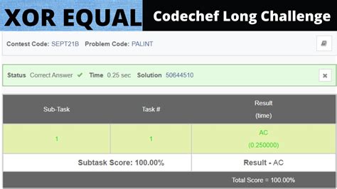 xor equal codechef xor equal codechef solution xor equal problem