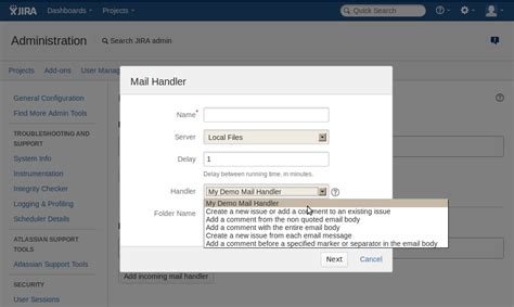 creating a custom email handler for jira