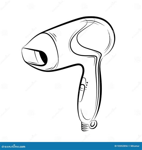 Hair Dryer Isolated On White Background Stock Vector Illustration Of