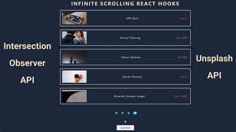 infinite scrolling using intersection observer and unsplash api in