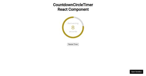 react countdown circle timer examples codesandbox