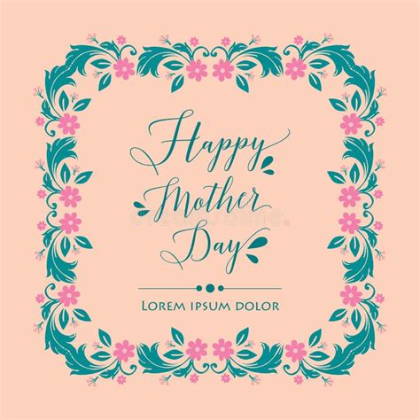 Seamless Shape Of Leaf And Floral Frame For Romantic Happy Mother Day