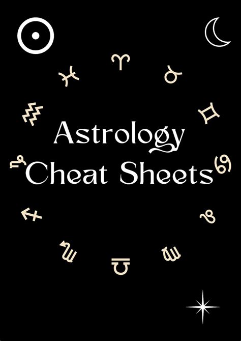 Astrology Guide Cheat Sheets Birth Chart Astrology Guide Signs Houses