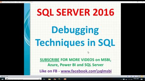 debugging techniques in sql server sql queries debugging youtube
