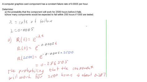 Reliability Function Of The Exponential Distribution Youtube